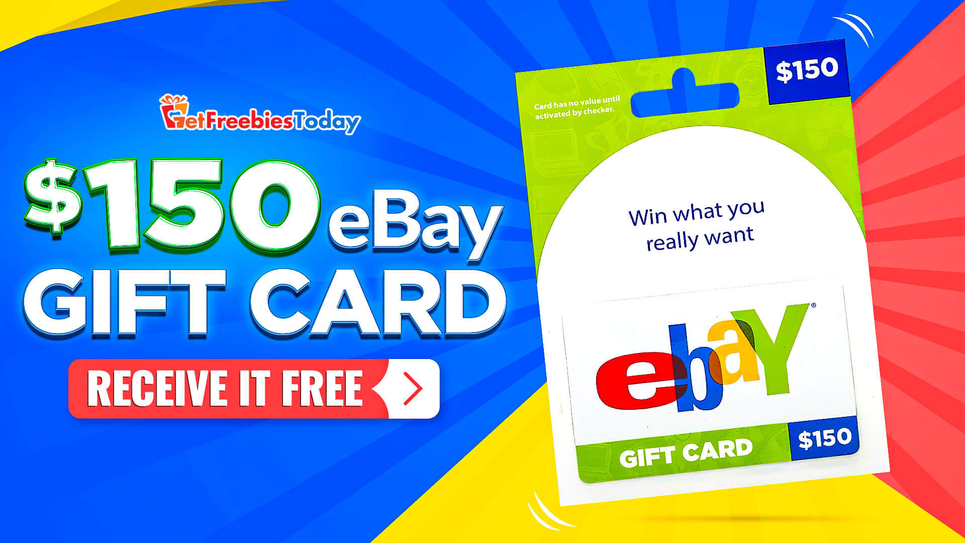 Free 150 EBay Gift Card GetFreebiesToday