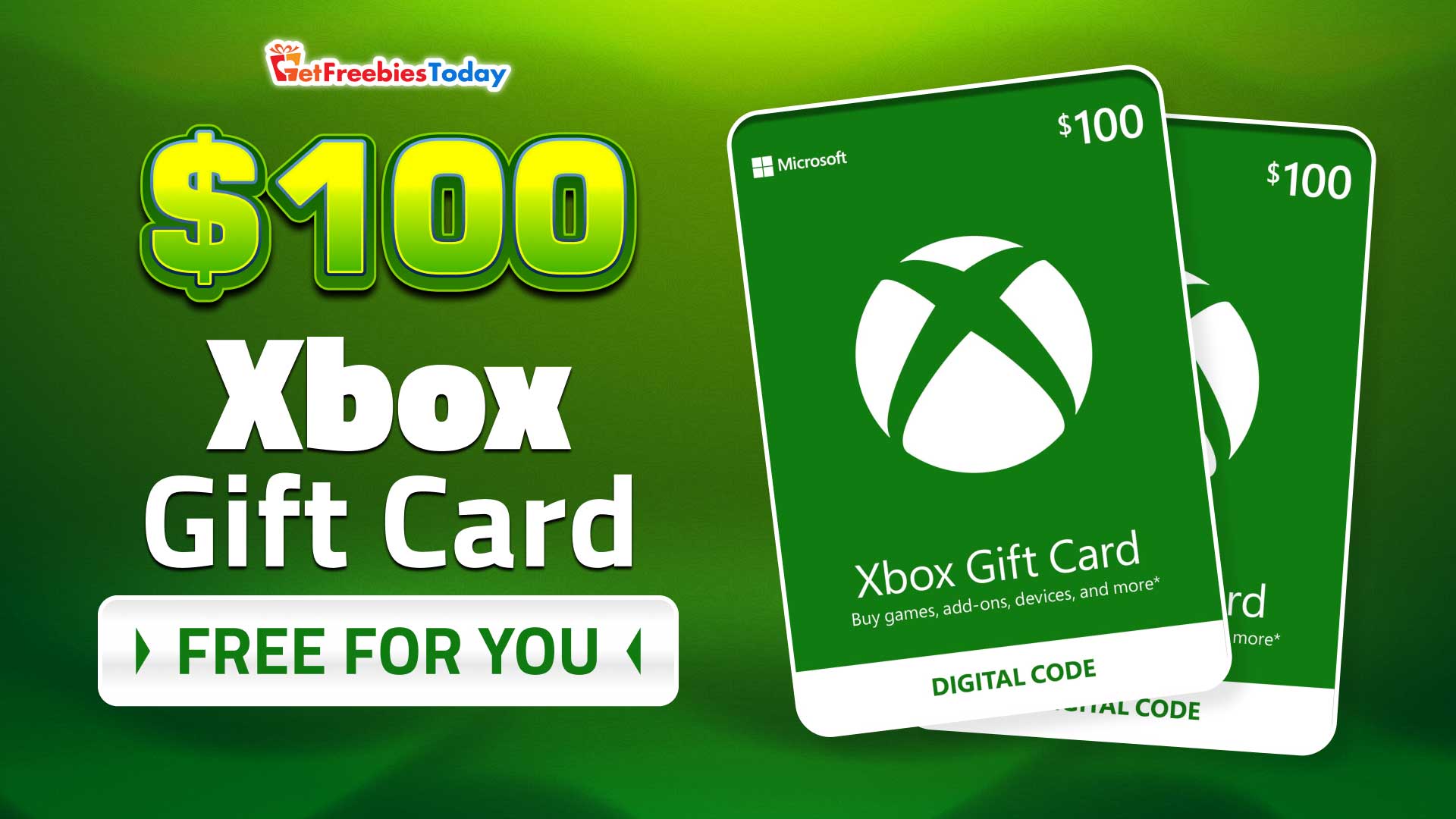 Free 100 Xbox Gift Card GetFreebiesToday