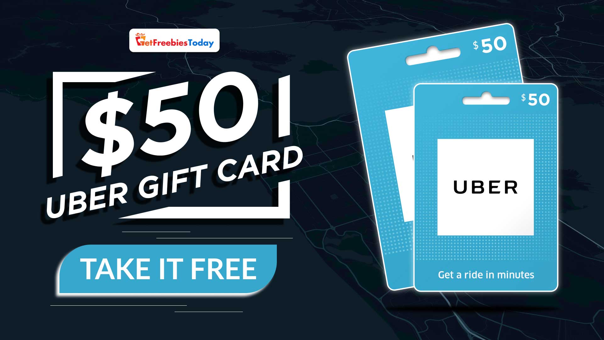 Free $50 Uber Gift Card | GetFreebiesToday.com Free $50 Uber Gift Card | GetFreebiesToday.com