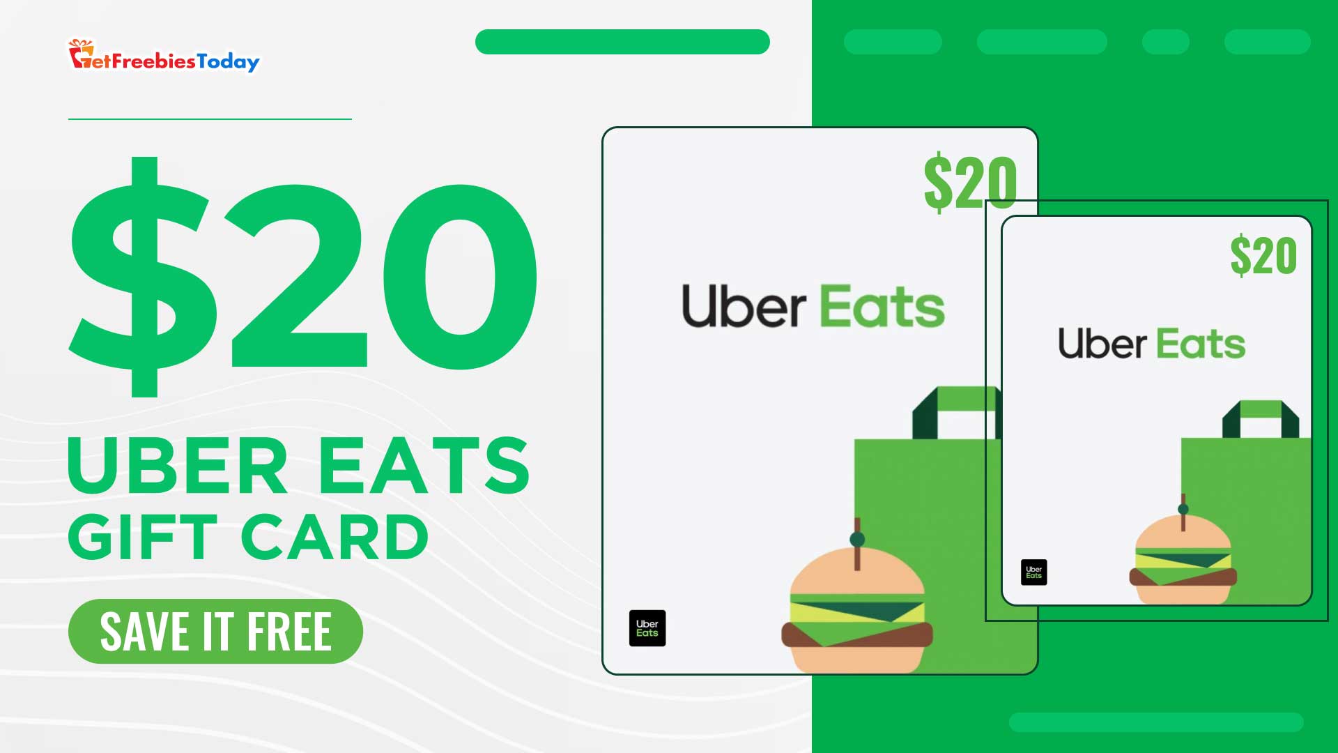 Free $20 Uber Eats Gift Card | GetFreebiesToday.com Free $20 Uber Eats Gift Card | GetFreebiesToday.com